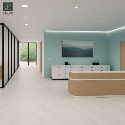Heterogeneous Vinyl Roll Flooring - HVF -7-01/ White marble